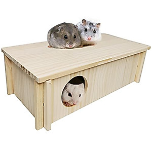 Wooden Multi-Chamber Hamster Maze Small Animal Hideout Playground Mouse Tunnel Exploring Toys for Gerbils Dwarf Hamsters and Other Small Rodents