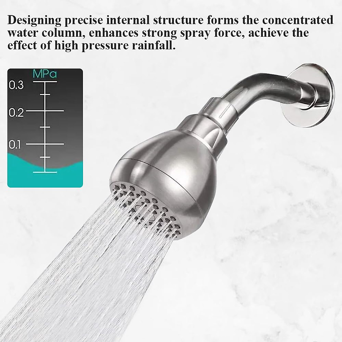 High Pressure Fixed Shower Head 3 Inch Saving Water Chrome Anti-leak Shower Head For Powerful Water Rain Easy Installation for Relaxing and Comfortable Shower Experience