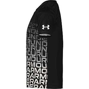 Under Armour Boys' Short Sleeve Shirt, Crewneck, Lightweight and Breathable, Black S21, 5