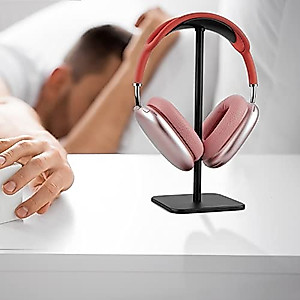 GEEKRIA Aluminum Alloy Headphones Stand for Over-Ear Headphones, Gaming Headset Holder, Desk Display Hanger with Solid Heavy Base Compatible with Sony WH-1000XM5 (Black)