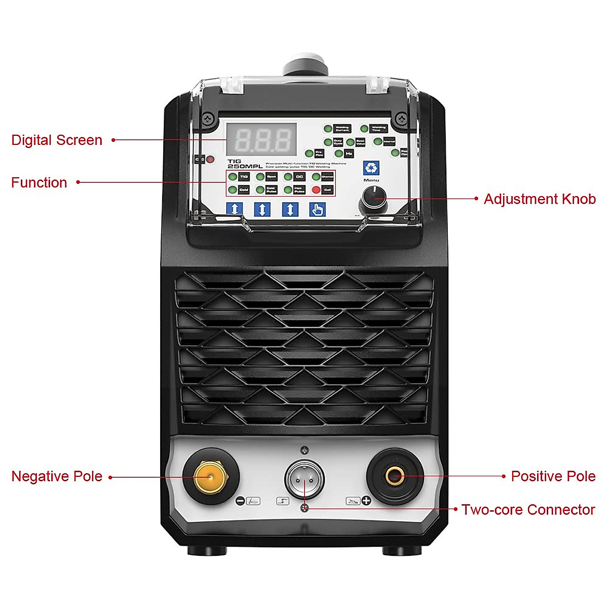 ANDELI TIG Welder MOS Tube Multifunctional Cold Welding Machine with Hot/Cold/TIG Pulse Cold TIG Welding Machine （110/220V） TIG-250MPL