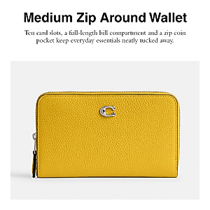 Coach Medium Zip Around, Canary