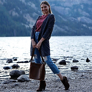 S-ZONE Women Genuine Leather Backpack Purse Bundle with Retro Bucket Tote Vintage Hobo Handbag Distressed Shoulder Bag