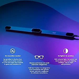 Tobii Eye Tracker 5 - Head Tracking and Eye Tracking in One Device for Simulation Gaming