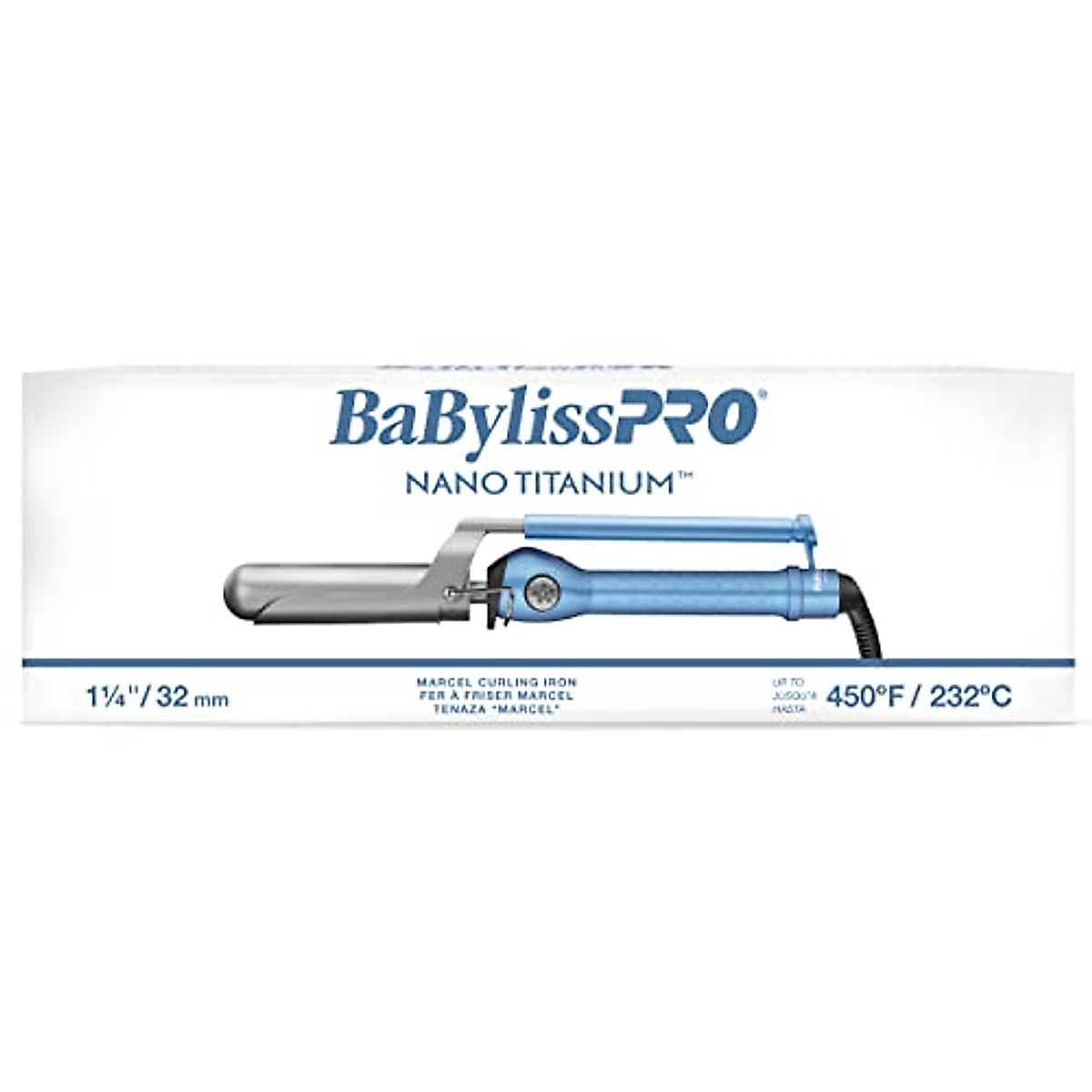 BabylissPRO Nano Titanium 1¼" Marcel Curling Iron, 1 ¼ Inch (Pack of 1)