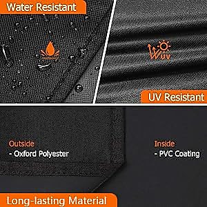 iCOVER Grill Cover- 82 Inch 600D Heavy-Duty Water Proof Patio Outdoor Black Canvas Oversize BBQ Barbecue Smoker Grill Cover G21607 for Weber Char-Broil Brinkmann Holland Napoleon JennAir