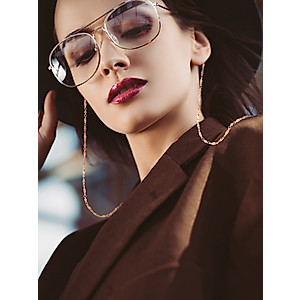 Tatuo 3 Pieces Stainless Steel Eyeglass Chain for women Cord Reading Glass Lanyard Sunglass Holder with 6 Pieces Extra Silicone Loop