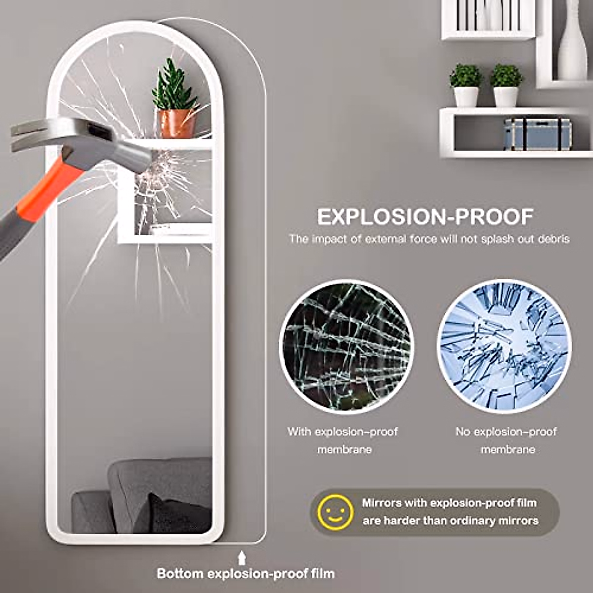 Jexdar Full-Length Mirror with Bracket, 66"x17"Adjustable Stand Up Mirror on Wheels with Underneath Storage, Floor-Standing Make Up Vanity Mirror Dressing Mirror for Bedroom Bathroom Porch