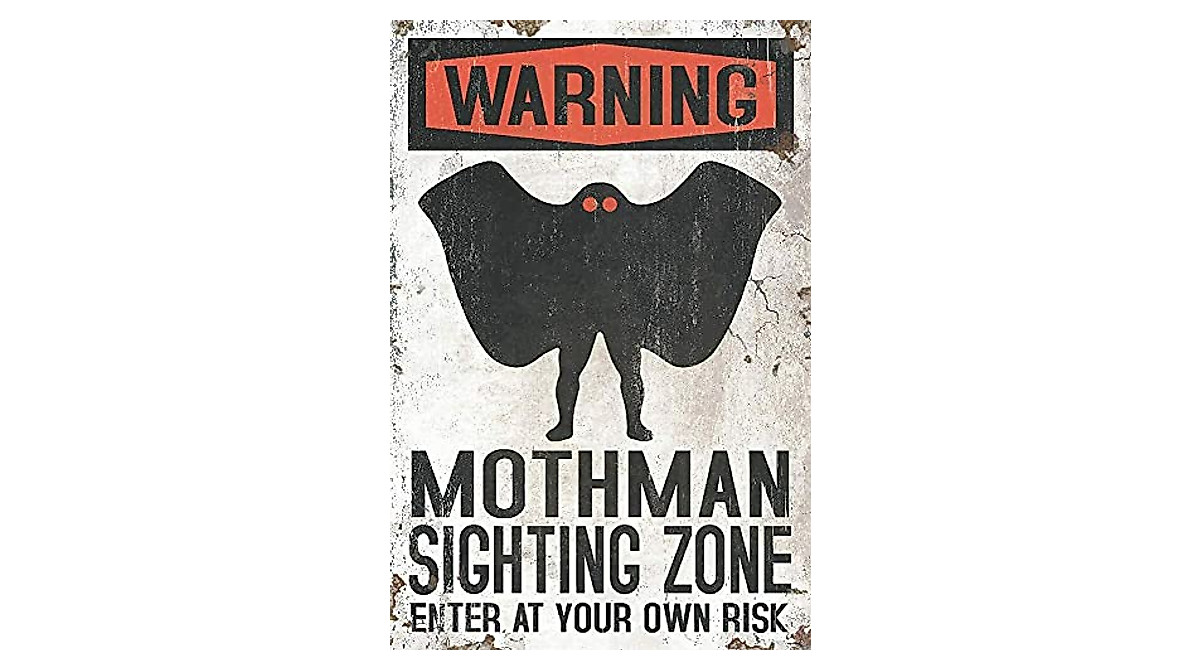 Funny Mothman Sighting Zone Metal Sign - Unique Home Decor Gifts