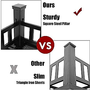 OKVAC 32" Outdoor Fire Pit, Square Metal Fireplace, Multifunctional Wood-Burning Stove w/Spark Screen, Poker, Cover, BBQ Net, Grate, for Outside, Camping, Patio, Picnic, Bonfire, Yard, Garden, Lawn