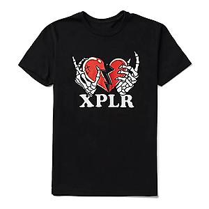 DGSGSWTT XPLR Heartbreak Merch Fashion T-Shirt Short Sleeved Unisex Casual Tee (Black,2X-Large)