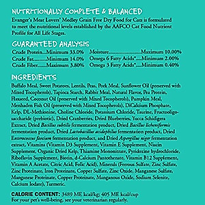 Evanger's Grain-Free Meat Lover'S Medley with Rabbit Dry Cat Food