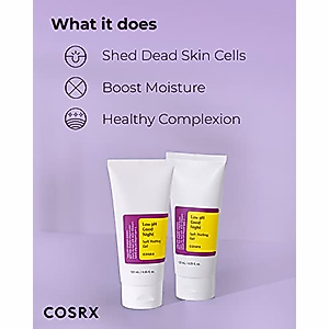 COSRX Low pH Good Night Soft Peeling Gel, 4.05 fl oz / 120ml | Mildly Exfoliating PHA | Skincare for Sensitive Skin with Natural Cellulose, Radiating, Cleansing