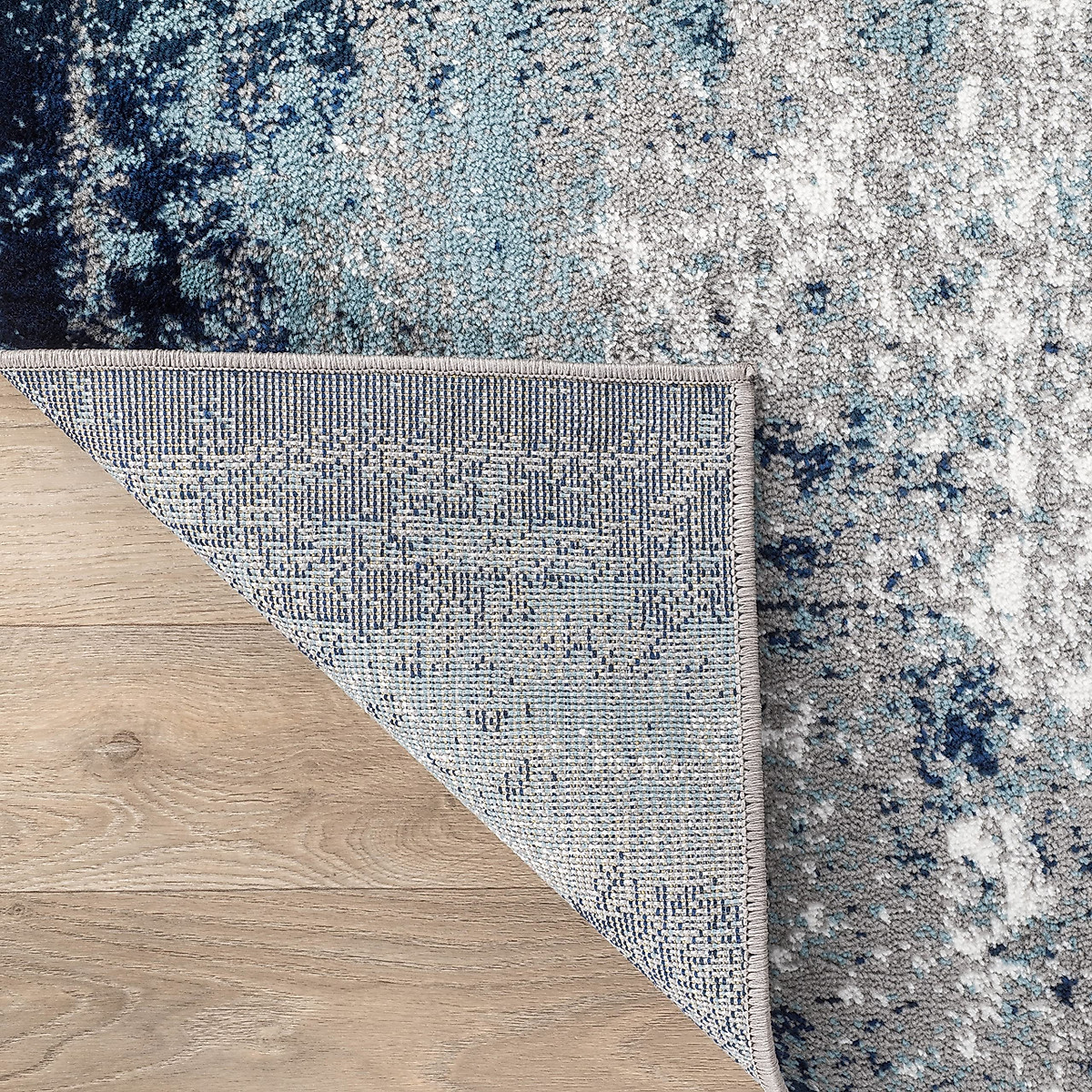 Rugshop Distressed Abstract Watercolor Area Rug 7'10" x 10' Blue