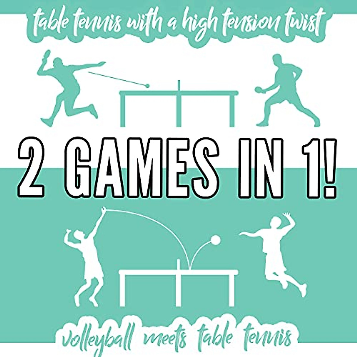 Franklin Sports Spyder Pong Tennis - Table Tennis, Volleyball + 4-Square Outdoor Game - Indoor + Outdoor Game for Kids - Includes Net, Table, Paddles + Ball - Perfect for Beach, Backyard + Living Room