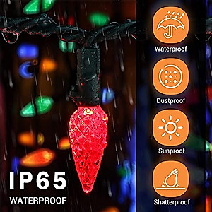 StillCool Battery Operated String Lights,16.4ft 50LED Multicolored Strawberry Lights for Garden Roof Party Christmas Halloween Decoration