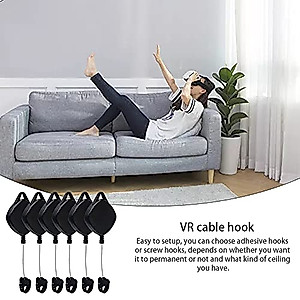 CALIDAKA VR Cable Management 3Packs Retractable Ceiling Pulley System Compatible with Oculu-s Rift S/Ps Vr/Viv E for Oculu-s Ques-t 2 VR Accessories with 360° Rotations Noise-Free
