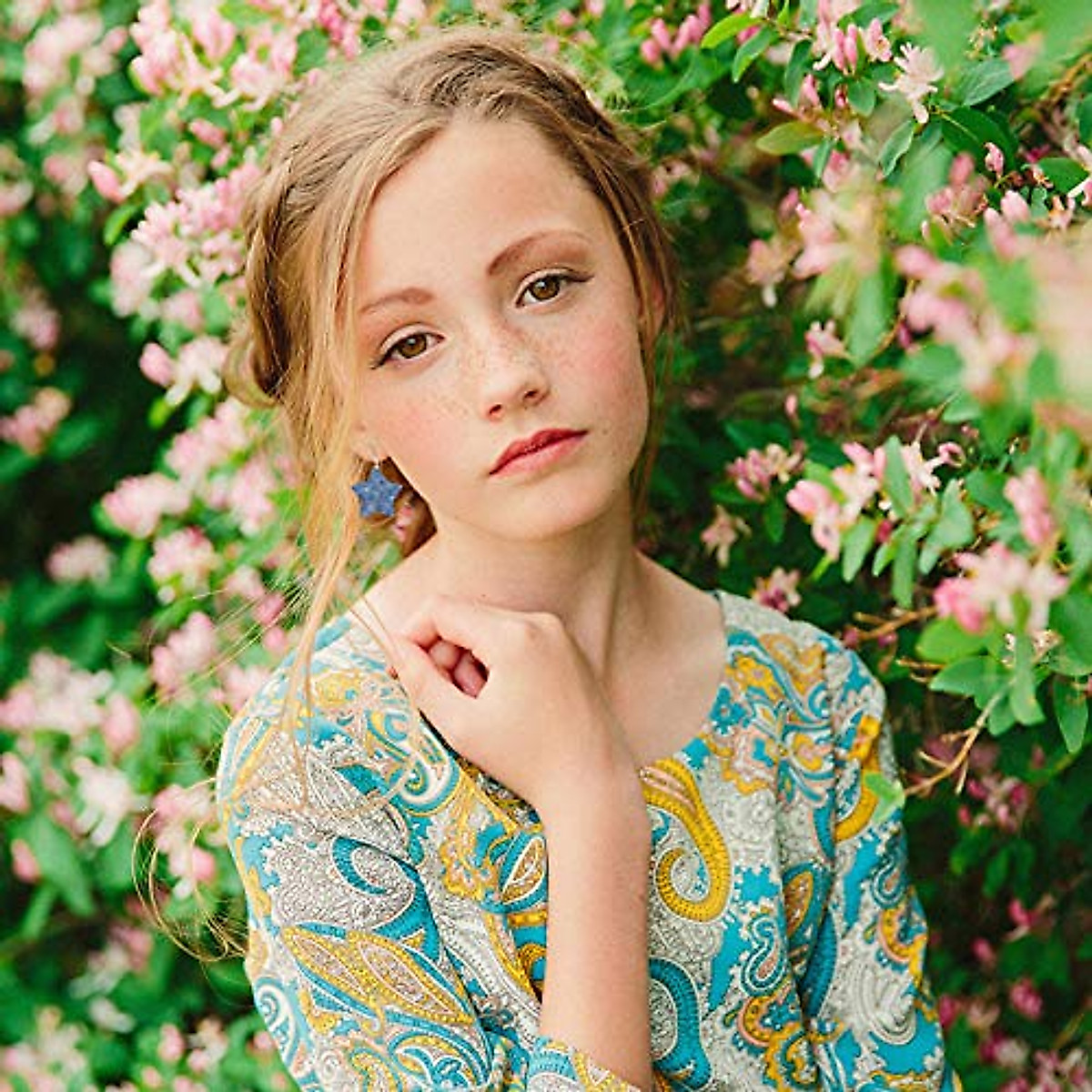 Healifty Floral Comforter 9Pcs Christmas Cotton Fabric Sheet Patchwork Cloth Quilting Precut Scraps Sewing Fabric for DIY Scrapbooking Mouth Cover Purse Bag Making 40x50cm (Blue) Floral Sheets