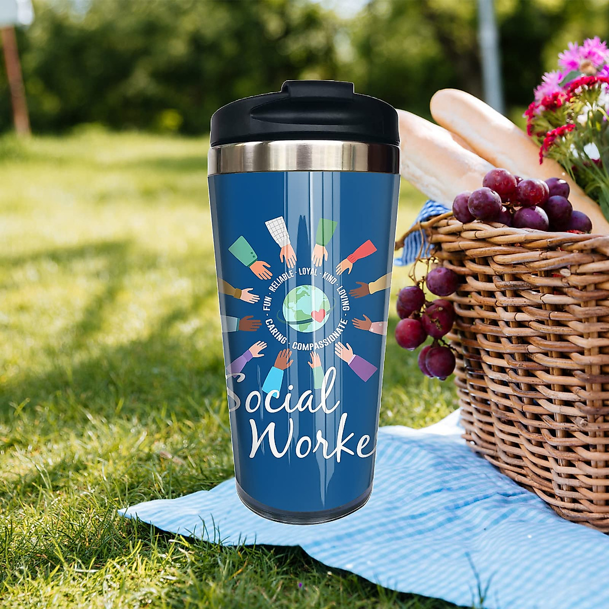 Coolertaste Social Worker Gifts for Women Men, Social Worker Gifts for Office Decor 15oz Tumbler Mug, Appreciation Gifts for Social Works Practitioner, Birthday Graduation Gift Ideas for BSW MSW DSW