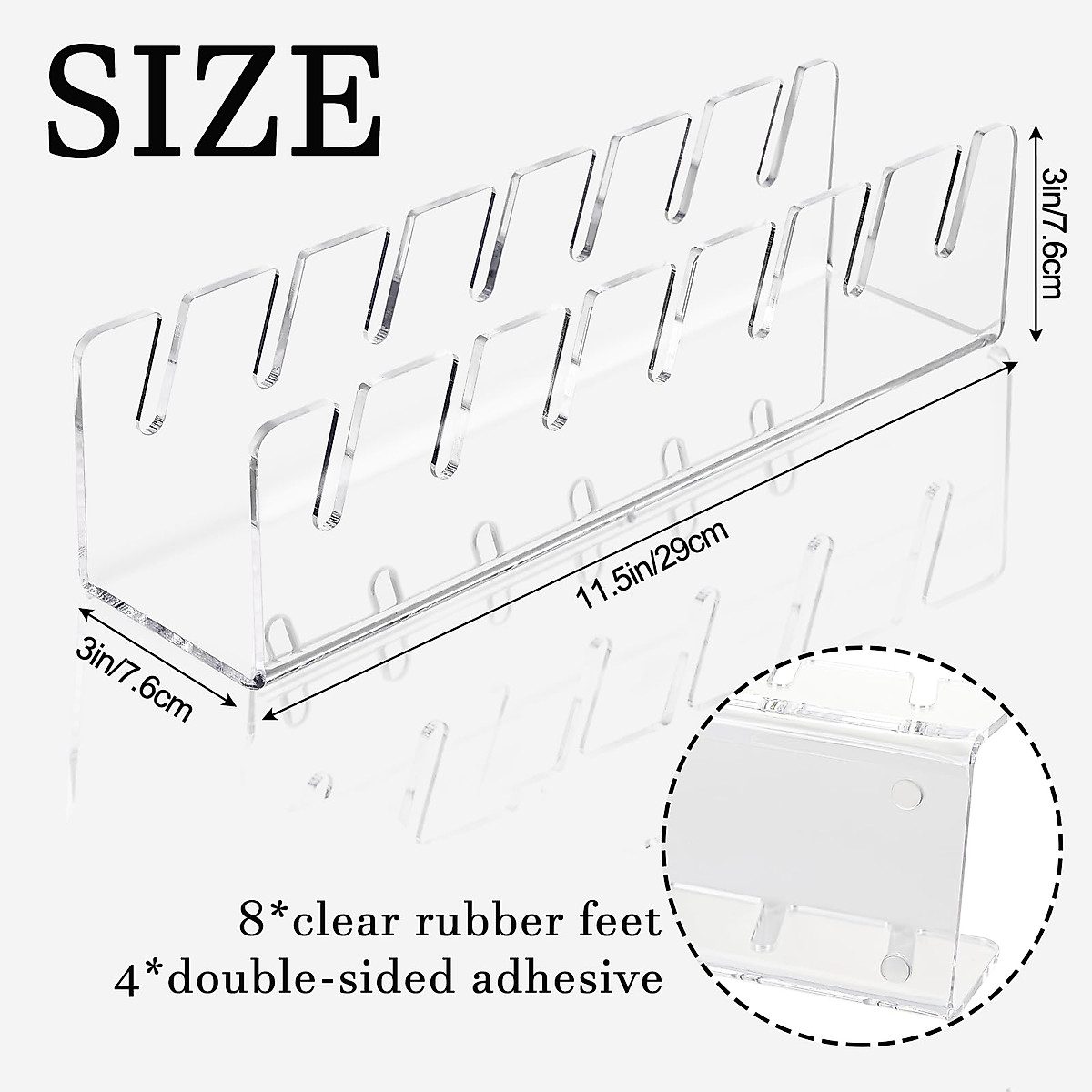 Waipfaru 2 Pcs Hat Stand for Baseball Caps, Acrylic Hat Organizer Display Holder, No Install Hat Rack Shelf for 14 Baseball Caps for Bedroom, Closet, Dresser(Clear)