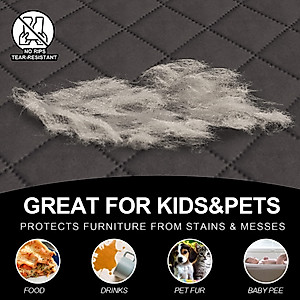 Deeky Couch/Sofa Cover for 3 Cushion, Furniture Cover Protector for Pets, Dog - Reversible and Water Resistant with Foam Sticks & Elastic Straps, Chocolate/Beige