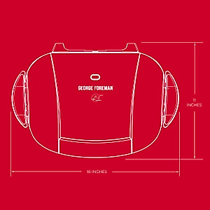 George Foreman 5-Serving Removable Plate Electric Indoor Grill and Panini Press, Red, GRP0004R, 17.2 x 12.1 x 6.2 inches