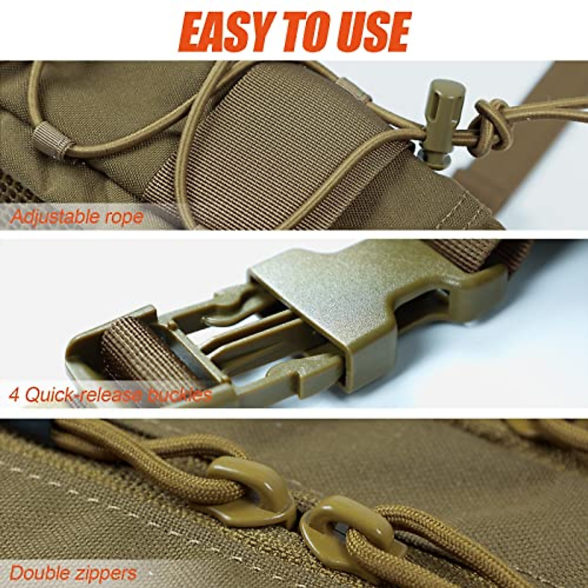 FEIWOOD GEAR Chest Pack Tactical Chest Bag with Concealed Pistol Holster for Hunting Shooting Fishing Camping