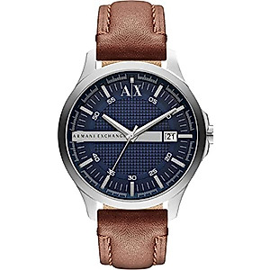 AX ARMANI EXCHANGE Men's Brown Leather Strap Watch (Model: AX2133)