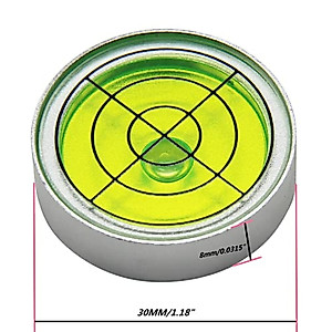 Levels Bubble Mini Tool Aluminum Small Bullseye Level Round Spirit Bubble Level for Precise Leveling in Any Position 30mm(silver)