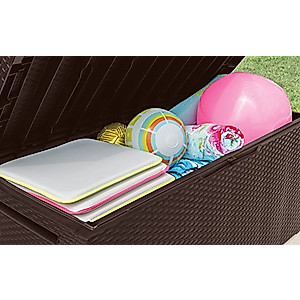 Keter Capri Outdoor Plastic Storage Box Garden Furniture, 123 x 53.5 x 57 cm, Brown