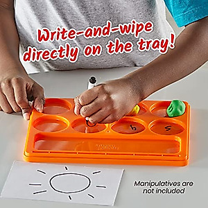 hand2mind Little Minds at Work Sound Segmenting Trays by Tara West, Phonemic Awareness, Science of Reading Manipulatives, Elkonin Boxes, Letter Sounds, Preschool Learning Activities (Set of 6)