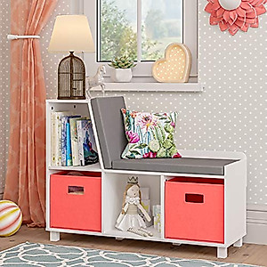 RiverRidge Book Nook Collection Kids Cubbies Storage Bench, White