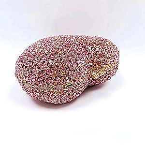 DEBIMY Cute Heart Shape Crystal Clutch Purse Mini Handbag Rhinestone Evening Bag Wedding Party Evening Clutch Bag Black