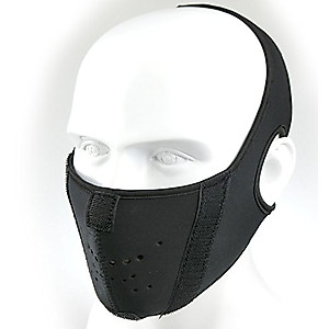 ATAIRSOFT Halloween Costume Cosplay BB Gun Evil Demon Monster Kabuki Samurai Hannya Oni Half Cover Airsoft and Prop Mask (White)