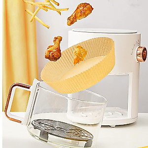 Air Fryer Disposable Paper Liner,Disposable Fryer Paper Pads, Non-Stick Air Fryer Lined Oil Resistant, Waterproof, Food Grade Baking Paper Baking Microwave Baking Paper 6.3" (50 Colors)