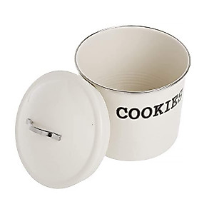 Home Basics Large Cookie Jar (Ivory) Cookie Jars For Kitchen Counter | Cute Cookie Jar With Lid