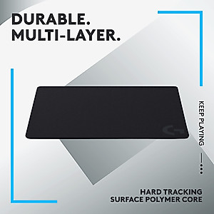 Logitech G440 Hard Gaming Mouse Pad, Optimized for Gaming Sensors, Moderate Surface Friction, Non-Slip Mouse Mat - Black