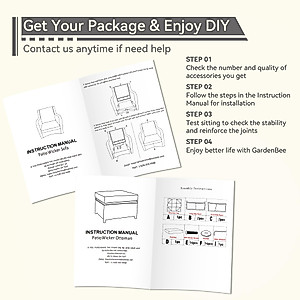 Gardenbee 4 Pieces Patio Conversation Set, Wicker Chairs Set of 2 and Two Ottomans with 3.5-inch Seat Cushions, High Back and Curved Armrest for Backyard, Balcony and Deck, Blue