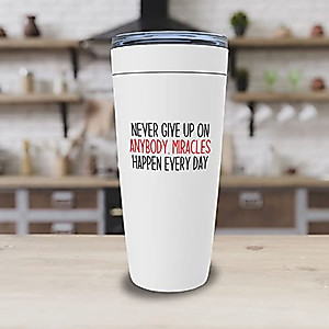 Nurse White Edition Viking Tumbler 20oz - Never give up - Labor Clinical Certified Nursing Assistant Surgical Emergency Oncology Practitioner