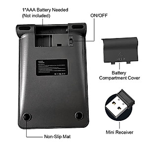 LIANGSTAR Number Pad, Wireless Numeric Keypad 22 Keys Portable Keyboard Extensions with 2.4GHz USB Receiver for 10 Key Financial Accounting Data Entry, Surface Pro, Laptop, Desktop, PC, Notebook