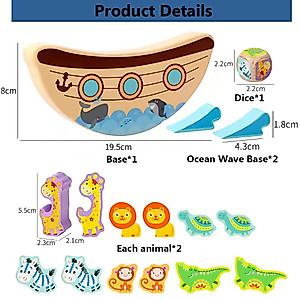 ZHUTI Boys Toys Age 3-5,Wooden Blocks Animal Stacking for Kids,Education Learning Montessori 3+ Year Old Girls Toddlers,Christmas Xmas Birthday Gifts Toddlers Kids, Multicolored, 7.6*3.14*0.82 INCH