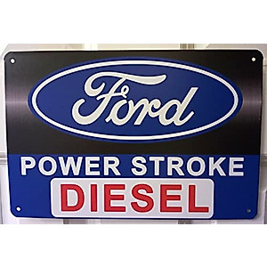 Bayyon Tin Sign Ford Power Stroke Diesel Tin metal Sign Man Cave Vintage Ad Style 8X12Inch
