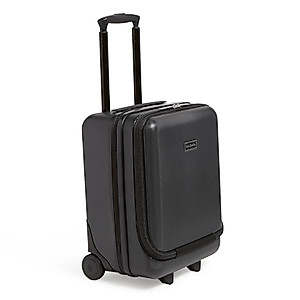 Vera Bradley Women's Hardside Underseat Rolling Suitcase Luggage, Black, One Size