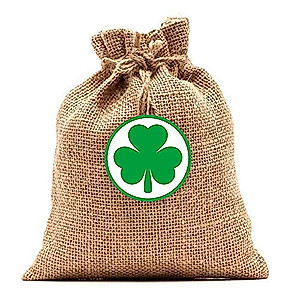 Mocossmy St Patrick's Day Stickers Decoration,500 PCS Shamrock Clover Lucky Stickers Roll Self Adhesive Labels Irish Crafts for St Patrick's Day Envelopes Gifts Bags Boxes Cards Party Favors Supplies
