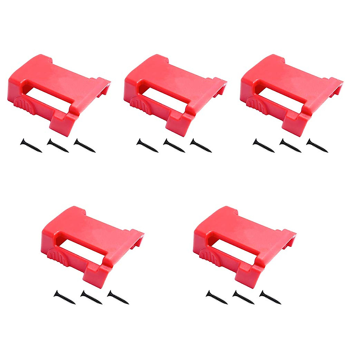 UOSXVC 5-Packs Battery Holders for Milwaukee 18V Mount Dock Fit for M18 Battery (No Battery)