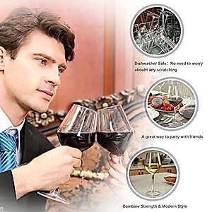 MICHLEY Unbreakable Stemmed Wine Glass 100% Tritan Plastic Dishwasher available Glassware 15 oz, Set of 4