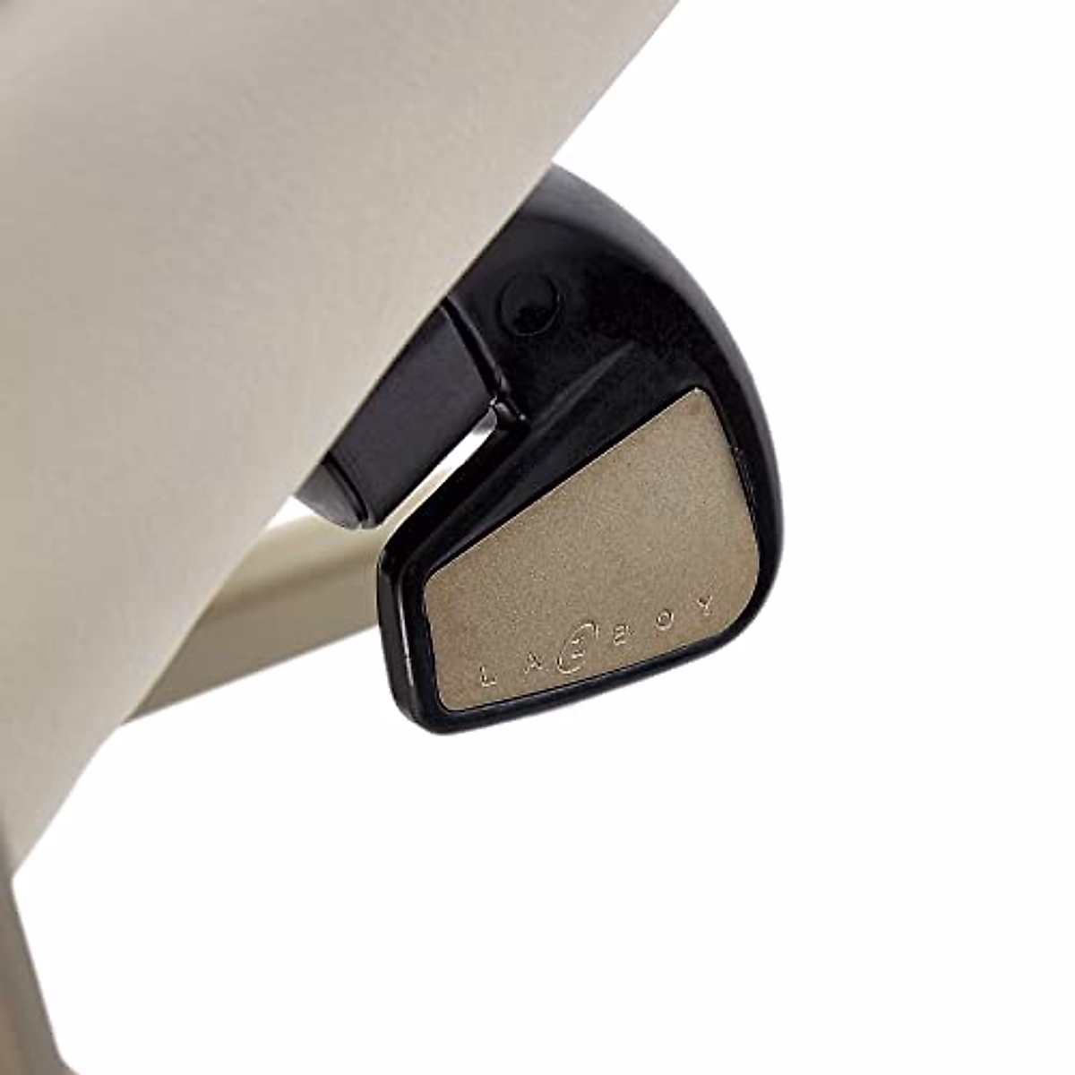 La-Z-Boy Melrose Executive Office, Adjustable High Back Ergonomic Computer Chair with Lumbar Support, Brass Finish, Ivory White Bonded Leather 30D x 25.25W x 40.25H Inch