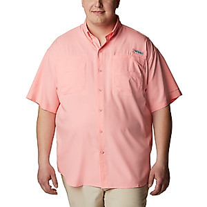 Columbia Men's PFG Tamiami II UPF 40 Short Sleeve Fishing Shirt, Sorbet, Large