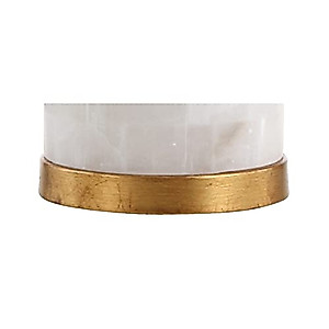 JONATHAN Y JYL6203A Eliza 25.5" Alabaster LED Table Lamp Coastal Contemporary Bedside Desk Nightstand Lamp for Bedroom Living Room Office College Bookcase LED Bulb Included, White/Gold Leaf