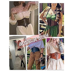 HANERDUN Lace-up Waspie Corset Belts for Women Elastic Waist Belt Tied Retro Wide Belt